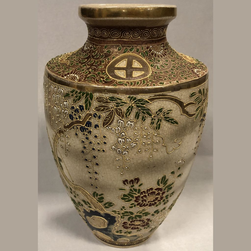 Japanese Satsuma Floral Decorated Belt Buckle Late Meiji Period | AFC