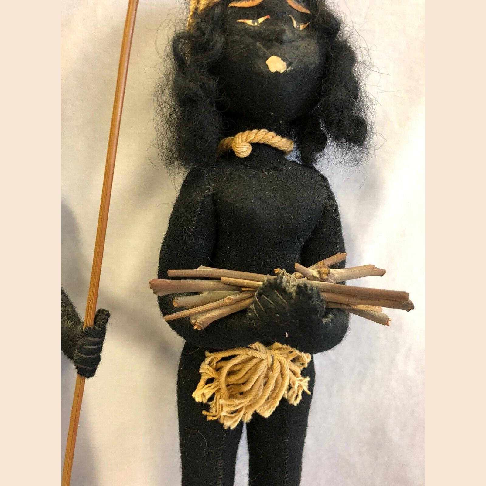 Rare Pair of Aust Aboriginal Dolls C1930’s Hand Stitched Felt | AFC