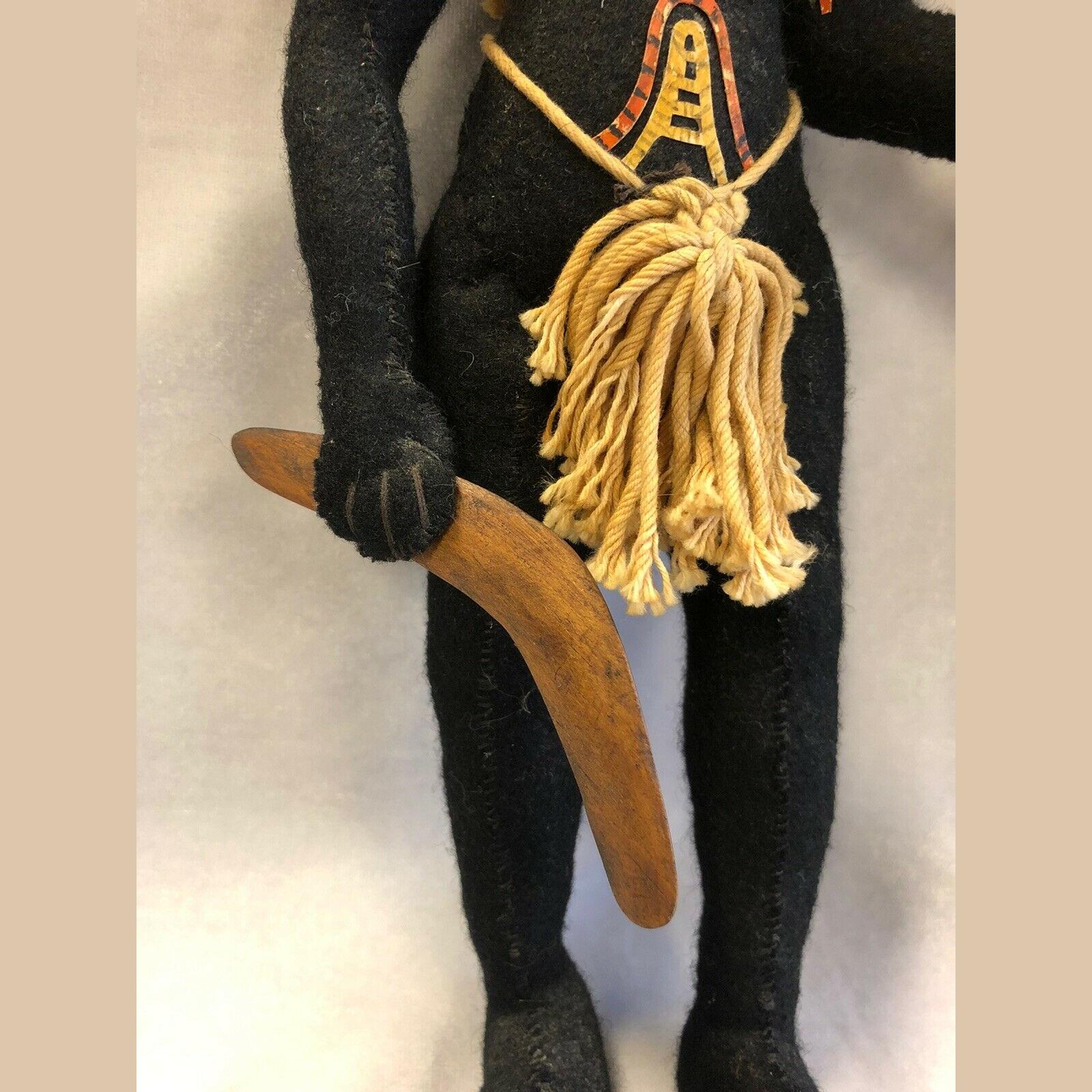 Rare Pair of Aust Aboriginal Dolls C1930’s Hand Stitched Felt | AFC