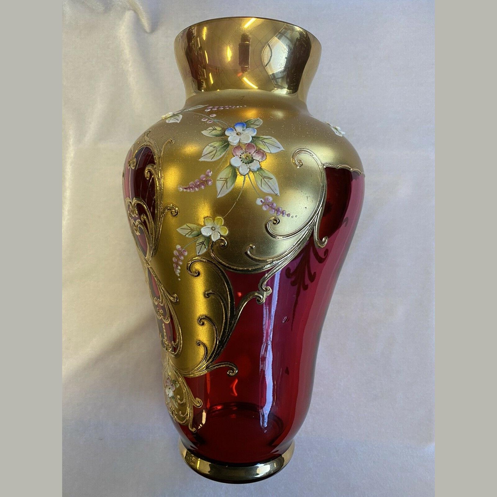 Moser Glass Company (1857 -) Antique Bohemian Cranberry Vase | AFC