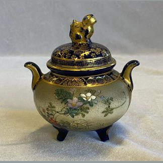 Antique Japanese Satsuma Dog of Fo Lidded Pot | AFC