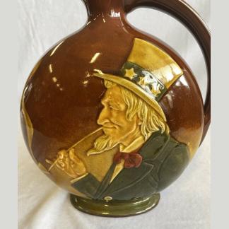 Antique Royal Doulton Kingsware Flask “Uncle Sam” Circa Early 1900’s ...